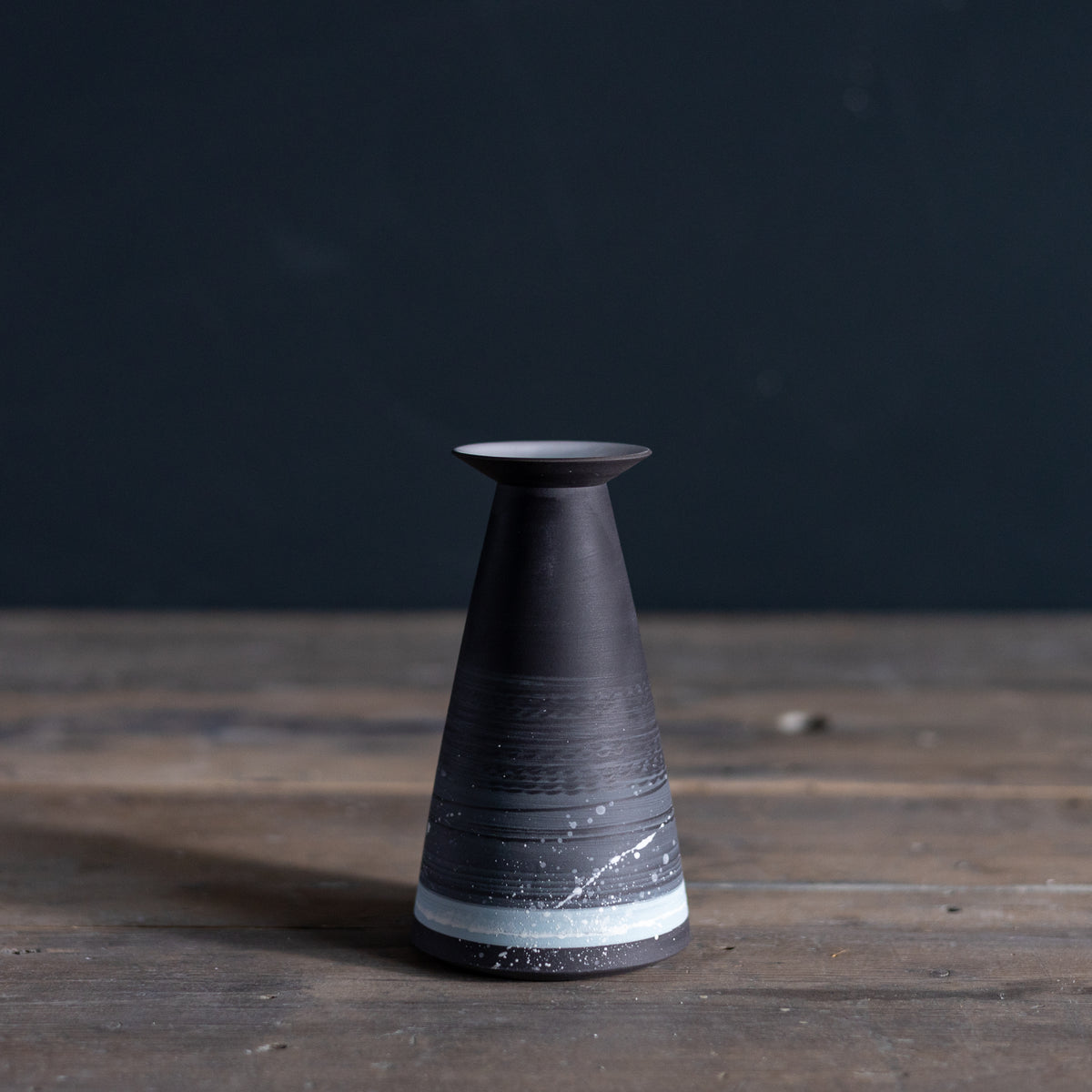 B05 | Black Porcelain Bud Vase, Flared Neck – steve smith ceramics